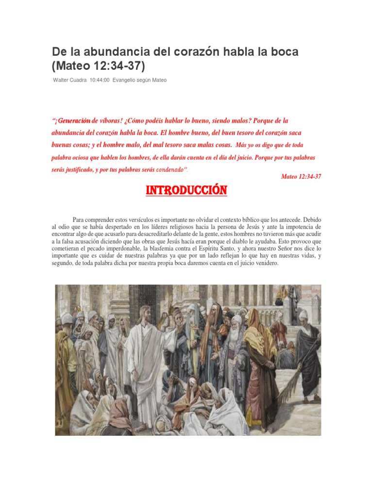Mateo 12-34-37 | PDF | Fe | Jesús