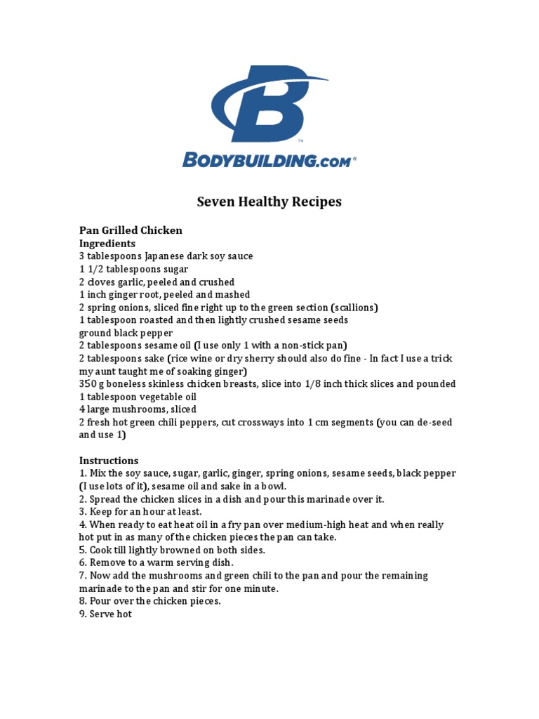 7 Healthy Recipes | PDF | Ginger | Scallion