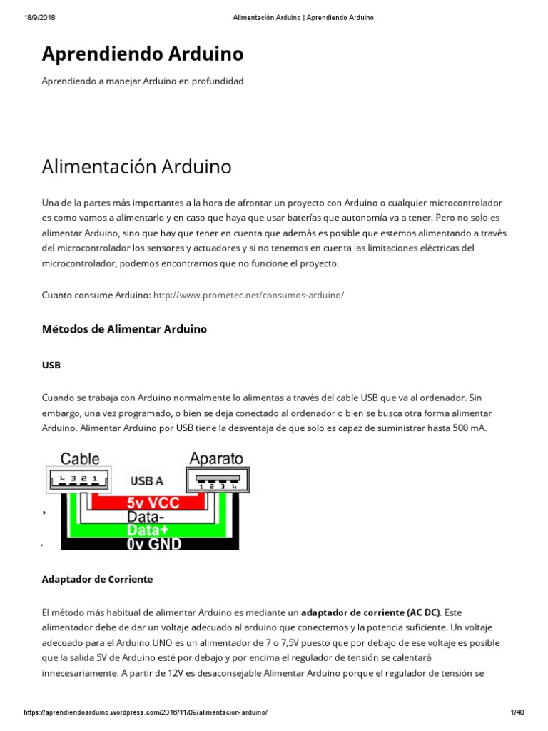 Alimentación adecuada para Arduino Uno | PDF | Ingenieria Eléctrica ...