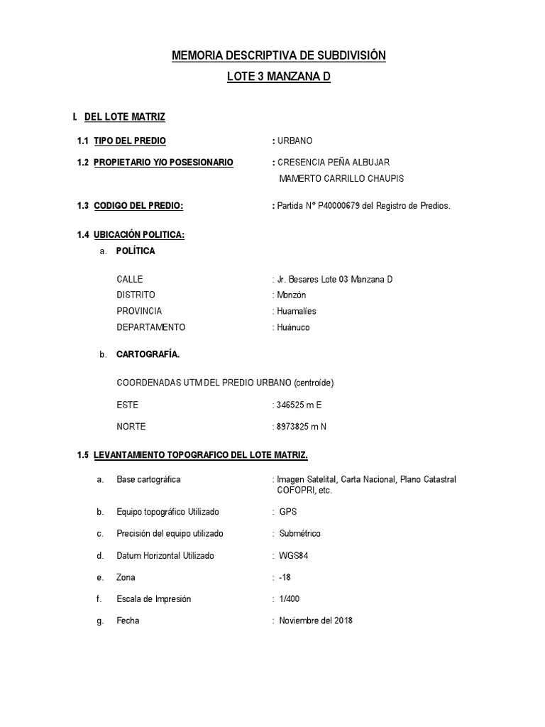 Subdivision de Lote Urbano | PDF | Tecnología geográfica | Observación ...
