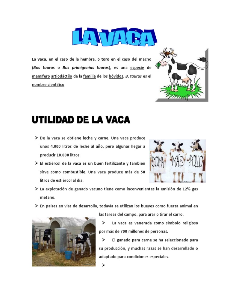 La Vaca | PDF | Vacas | Naturaleza