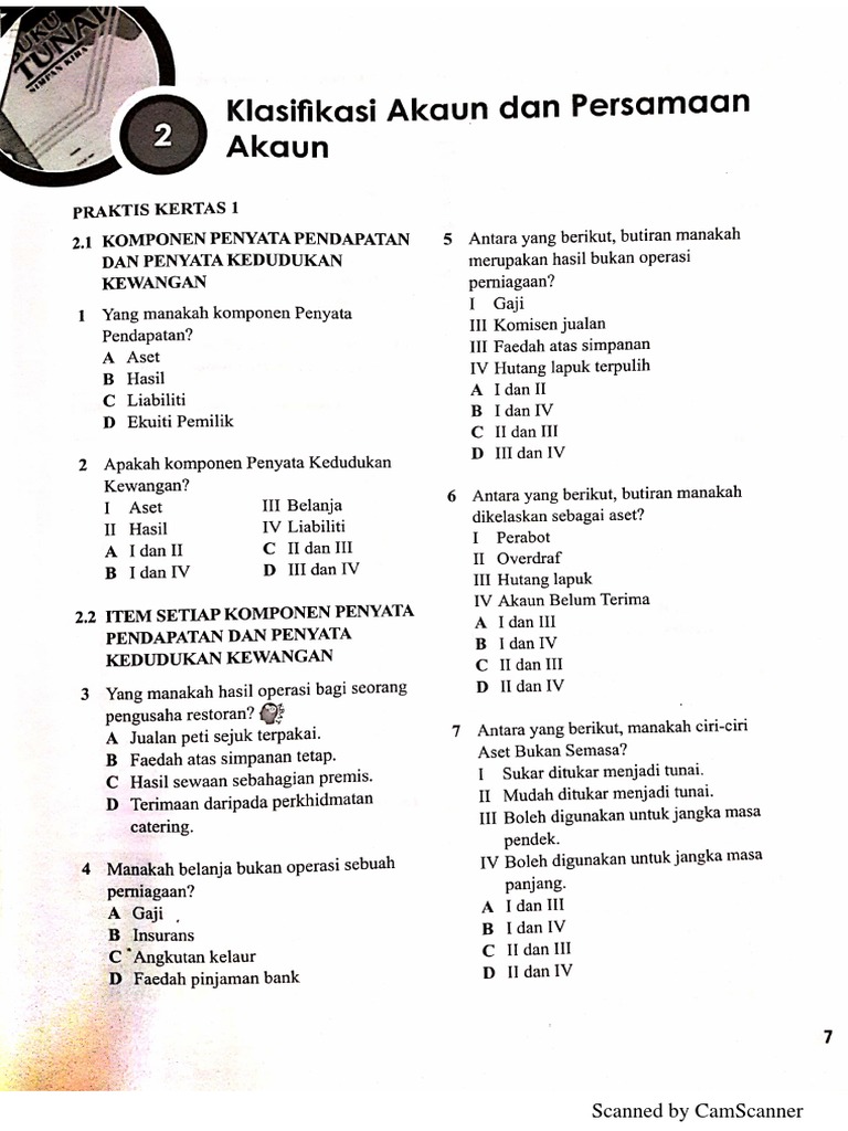 Prinsip Perakaunan Tingkatan 4 - Klafikasi Akaun | PDF