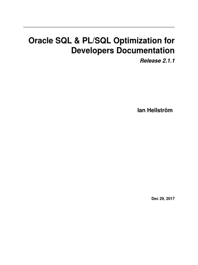 Oracle SQL & PL-SQL Optimization For Developers Documentation PDF | PDF | Relational Database | Sql