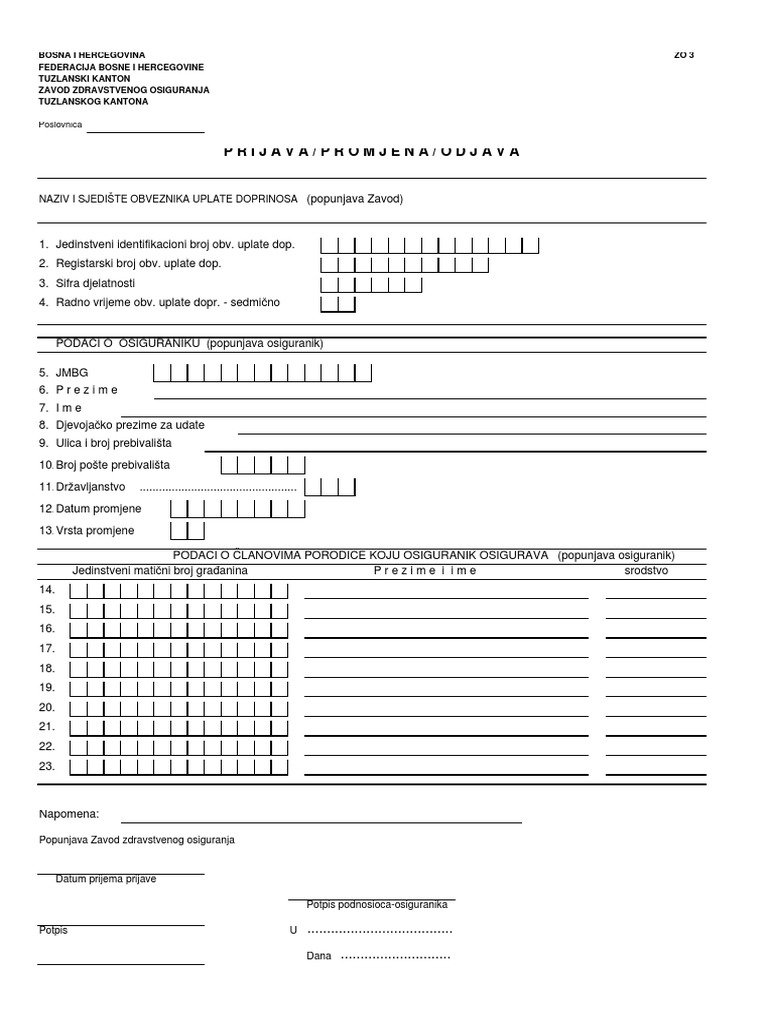 ZO3 Obrazac PDF | PDF