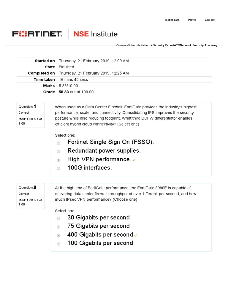 Nse2 Network Security Quiz | PDF | Computer Network | Computer Networking