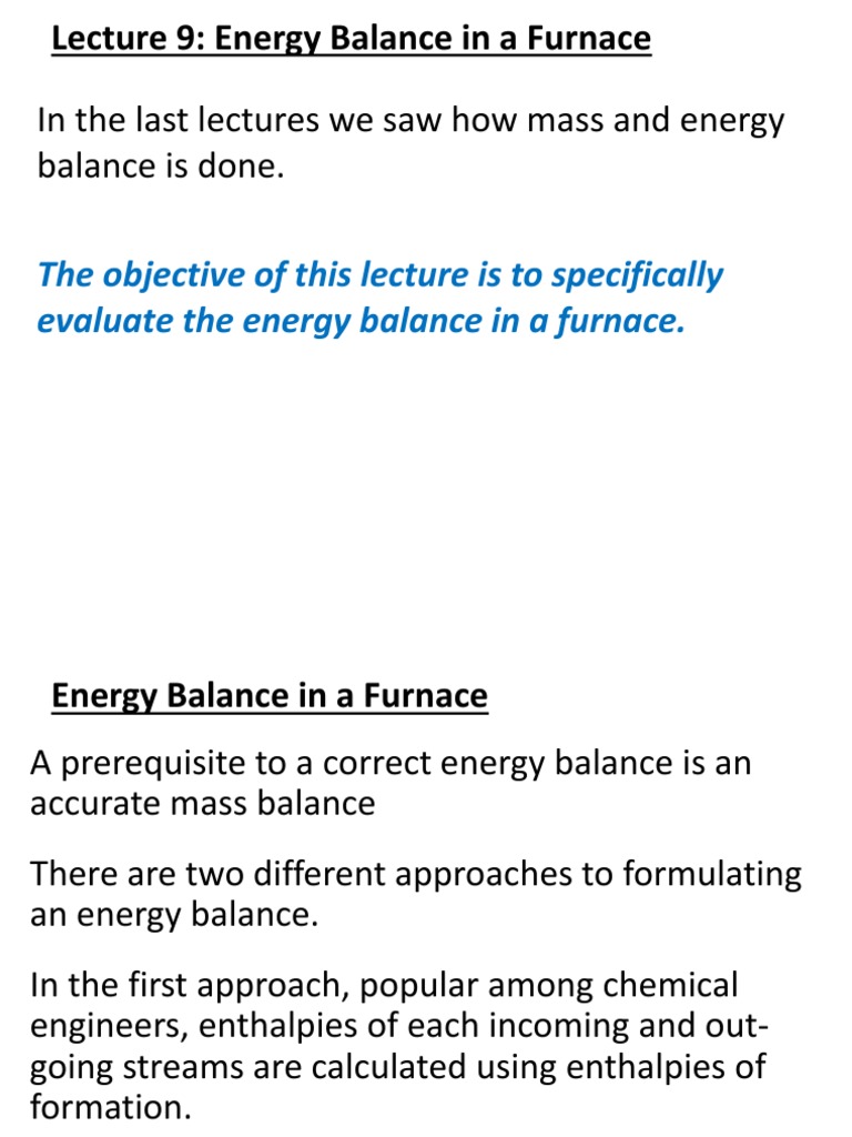 Evaluating the Energy Balance of a Furnace Through Enthalpy ...