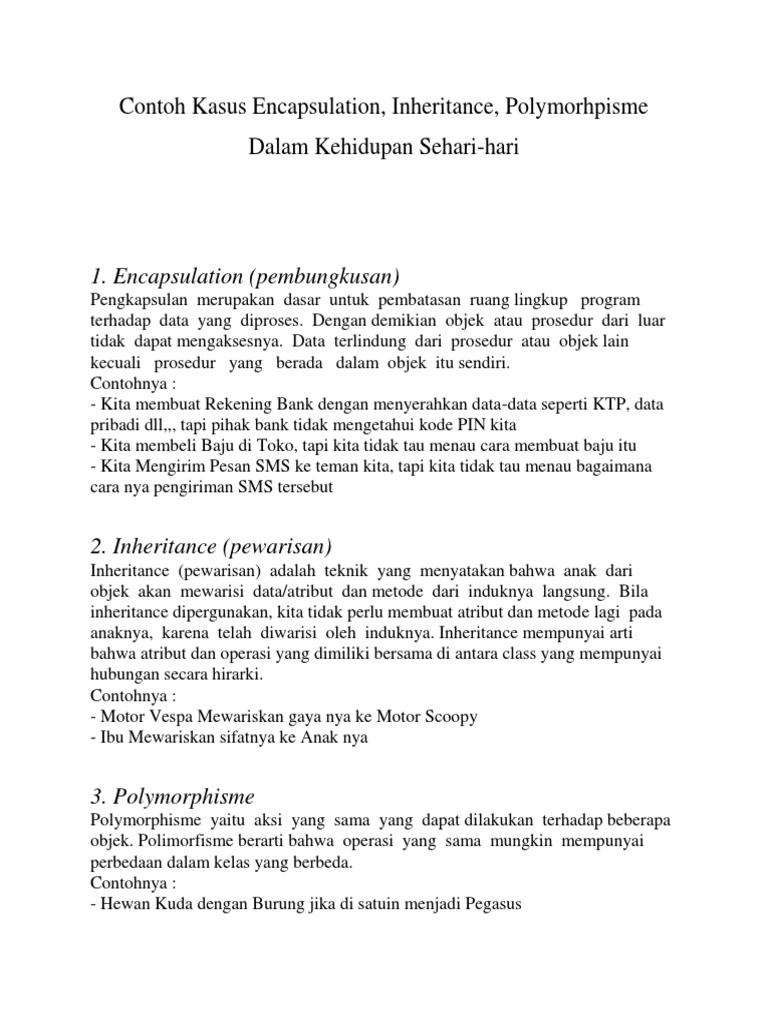 Contoh Kasus Encapsulation | PDF | Kesehatan Holistik | Komputer