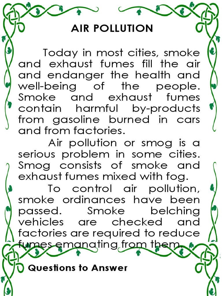 Air Pollution: Questions To Answer | PDF | Exhaust Gas | Smog