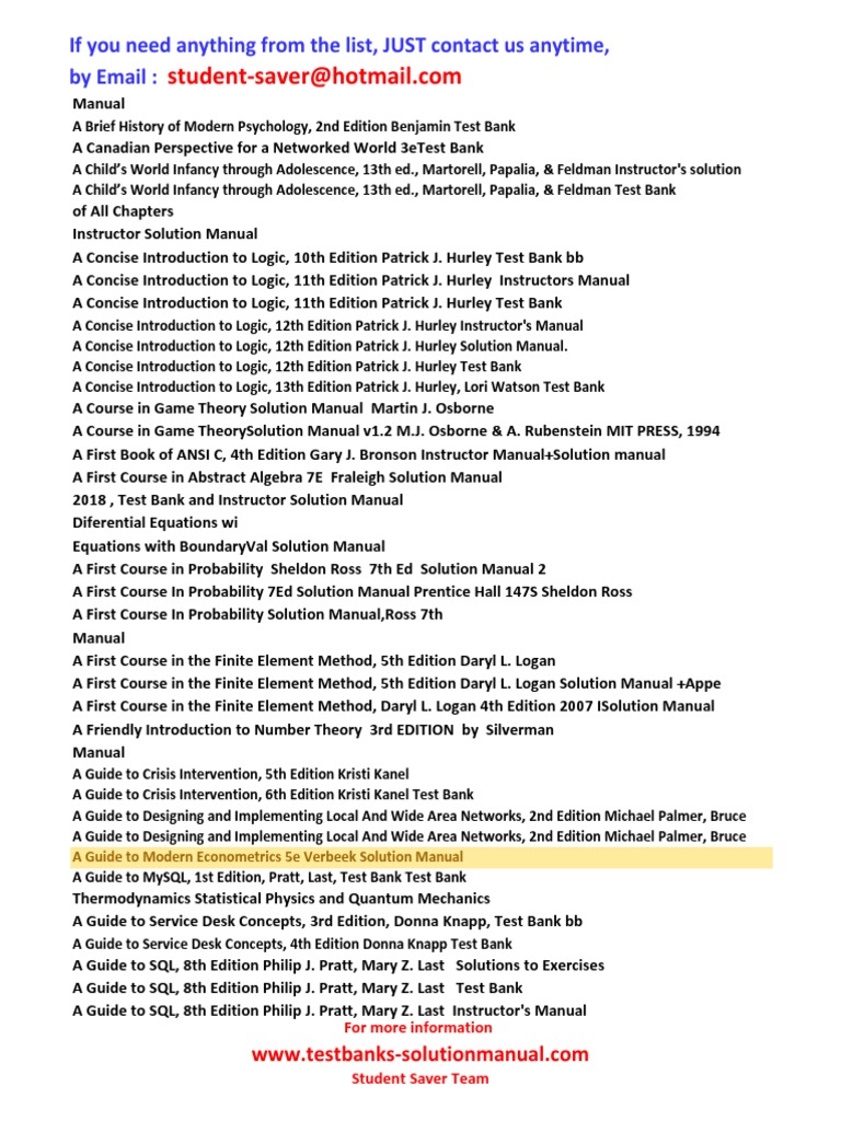 Full List Test Banks and Solutions Manual (Student Saver Team) 2019 ...