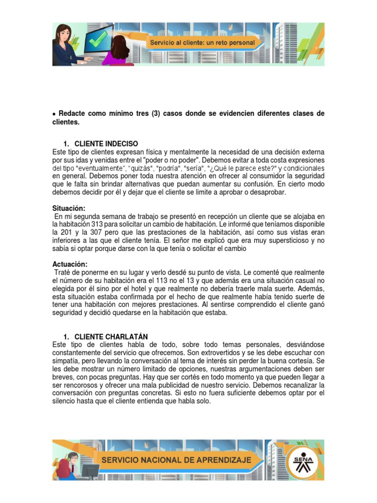 Tipos de Clientes y Estrategias de Atención | PDF | Vejez | Cliente