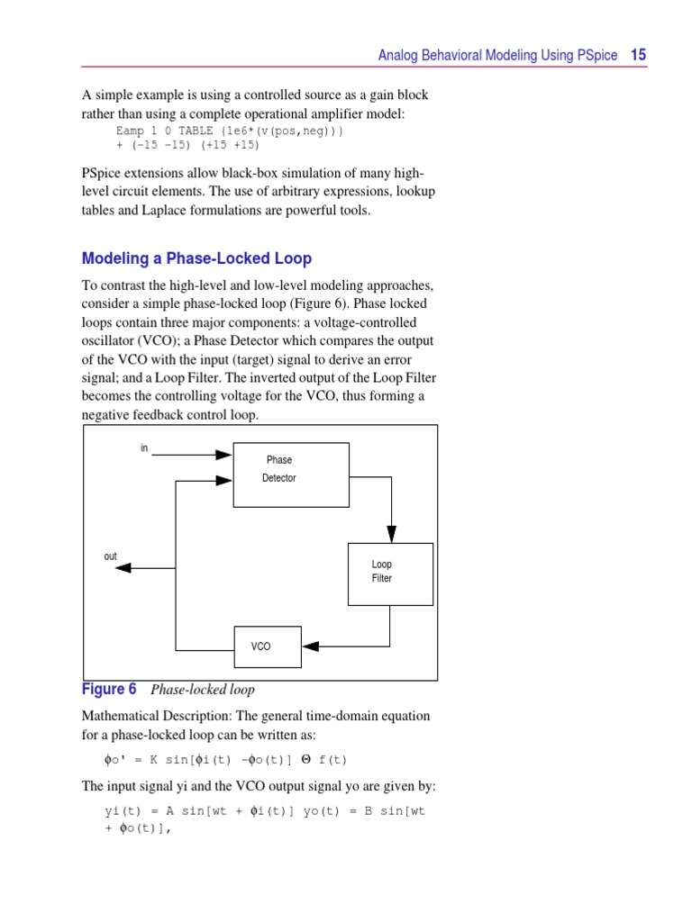 Modeling A Phase-Locked Loop Using Pspice | PDF | Detector (Radio) | Electromagnetism