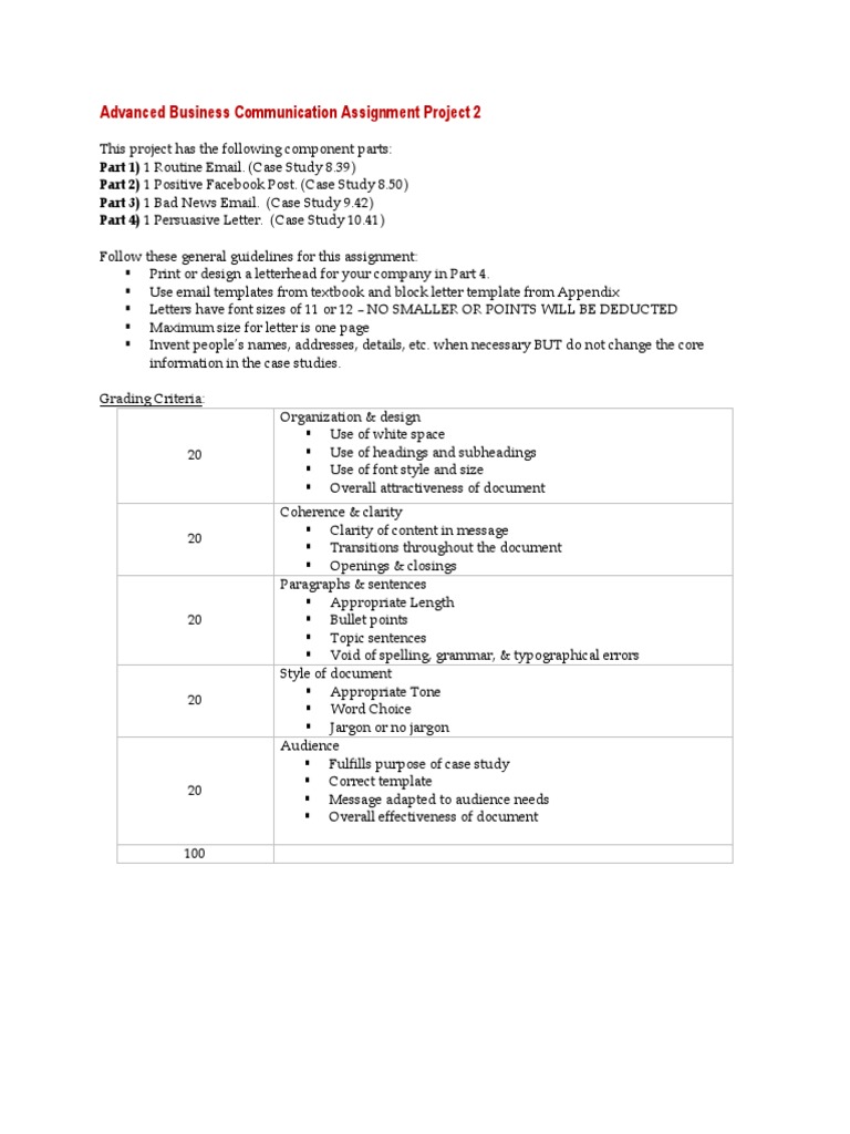 Advanced Business Communication Project 2 SP 19 | PDF | Typography | Text