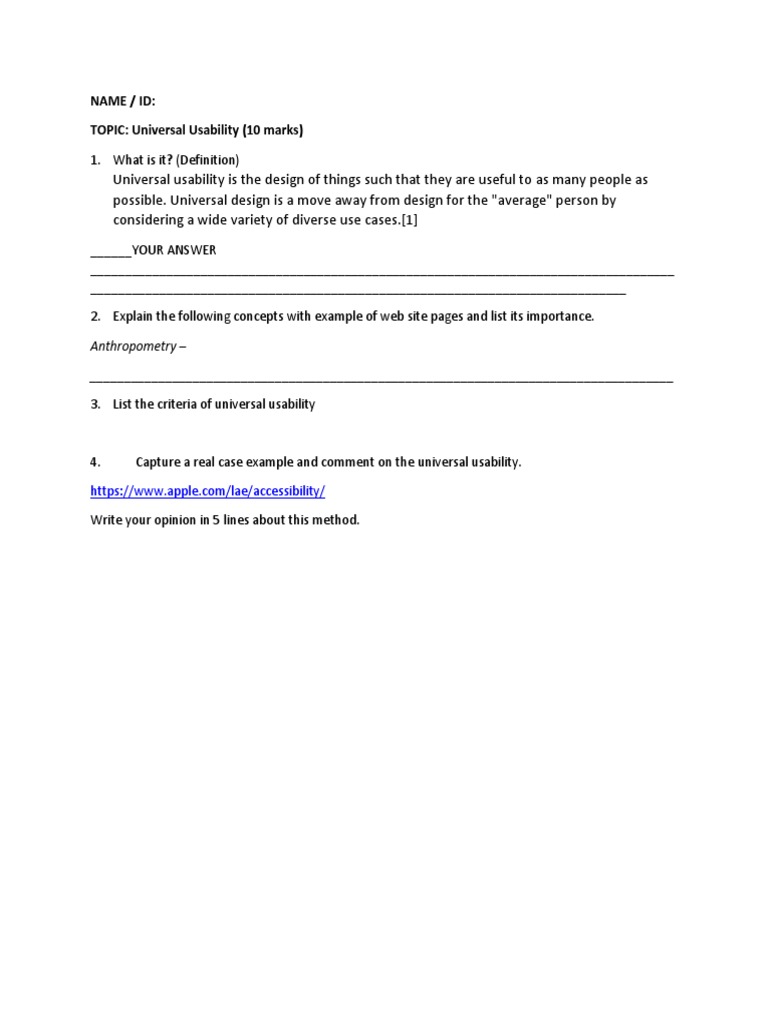 Understanding Universal Usability Concepts | PDF