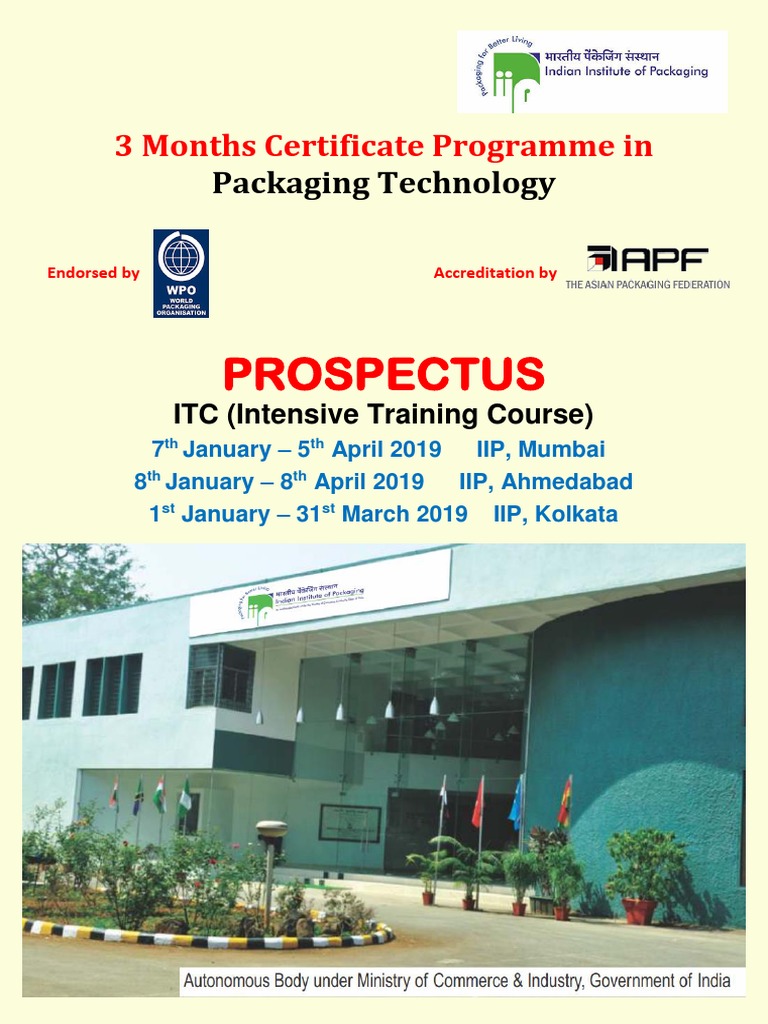 Itc Intensive Training Course Three Months Certificate Programme in ...