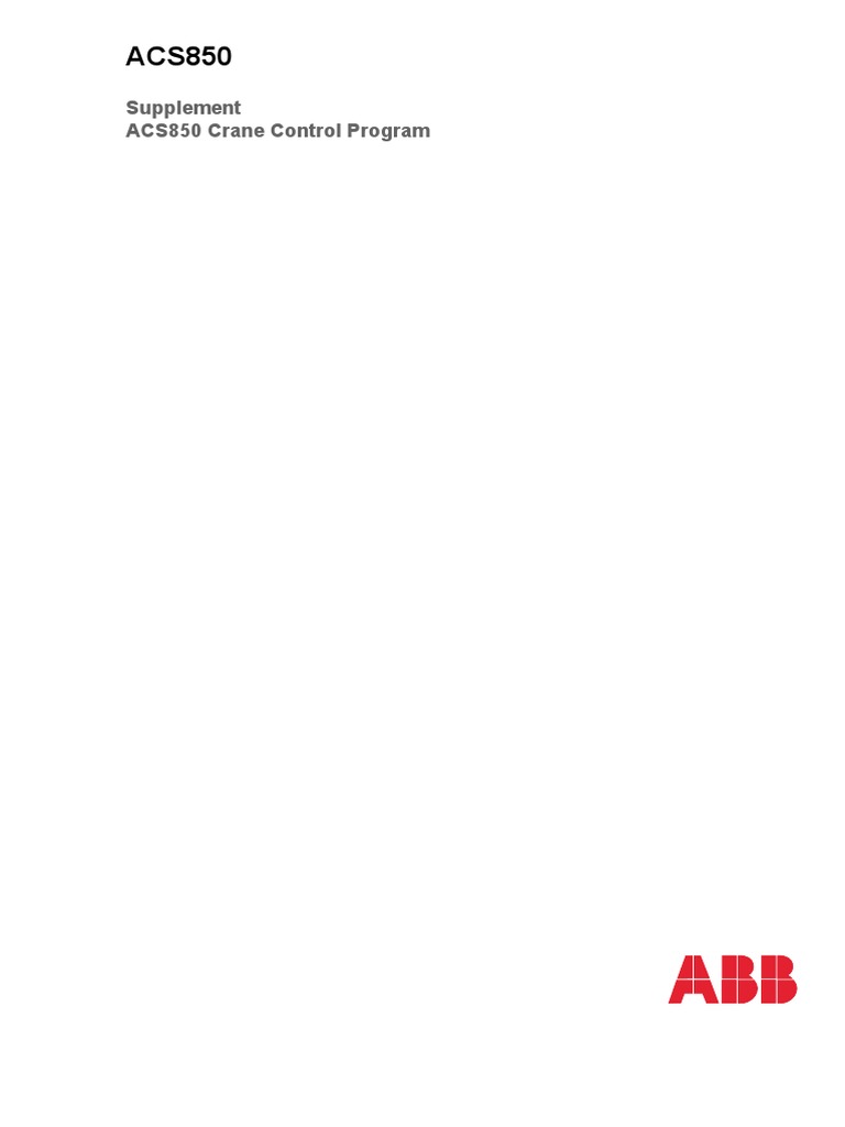 En ACS850 Crane CTRL PRG Supplement A Screen | PDF | Electric Motor | Acceleration