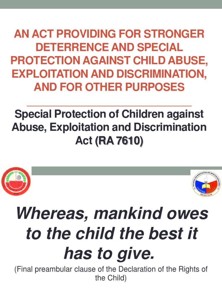 RA 7610 Powerpoint | PDF | Child Abuse | Children's Rights
