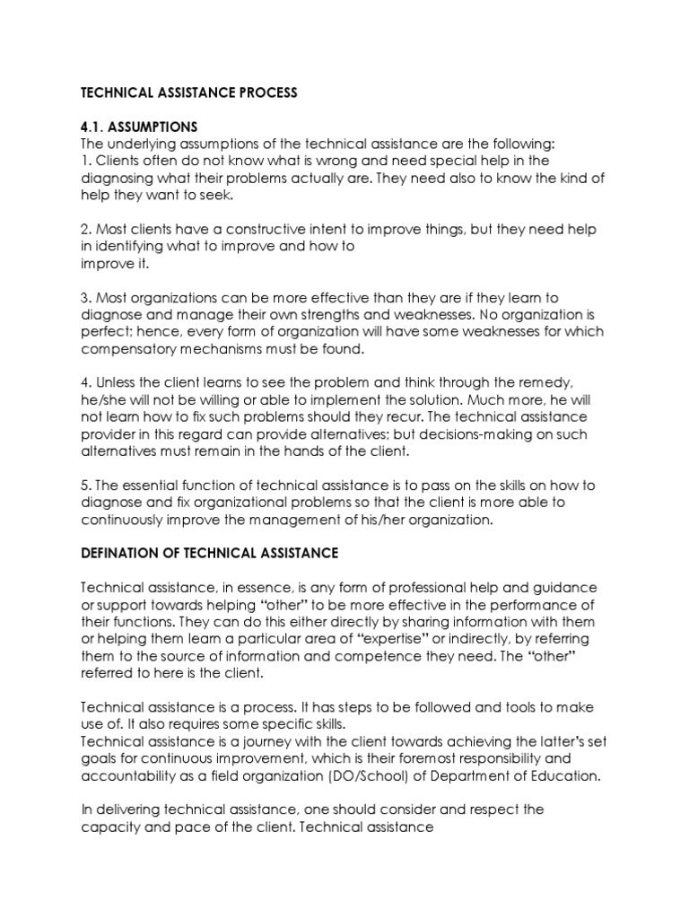 Understanding Technical Assistance Process | PDF | Development Aid ...