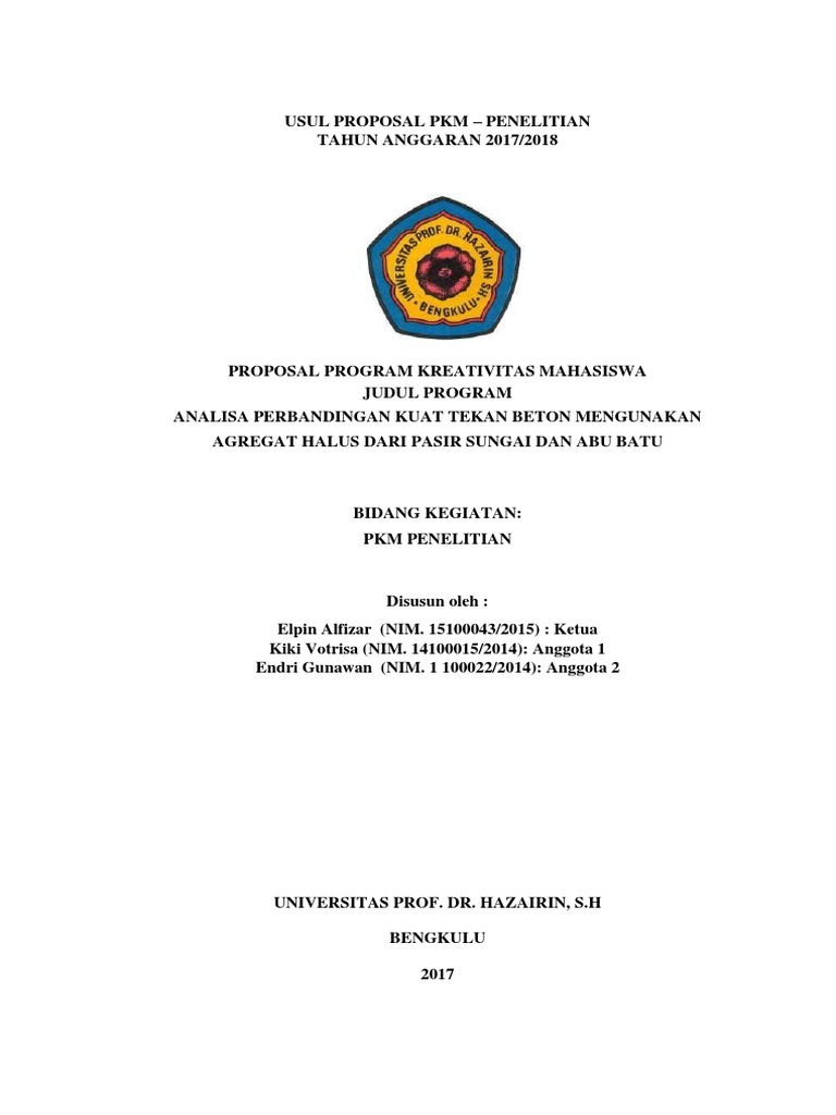 Proposal Beton Abu Batu | PDF | Sains & Matematika
