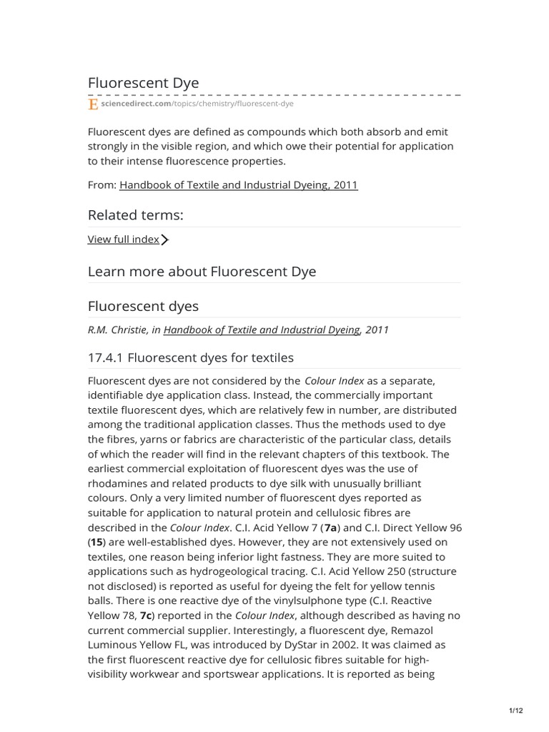 Fluorescent Dye | PDF | Fluorophore | Fluorescence