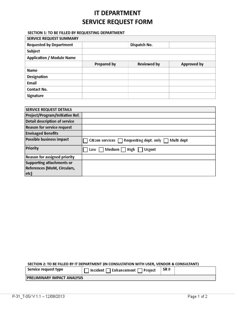 P 31 - T 02 Change Request Form 1 | PDF | Computer Network ...