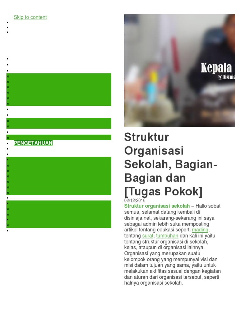 Contoh Tupoksi Struktur Organisasi | PDF
