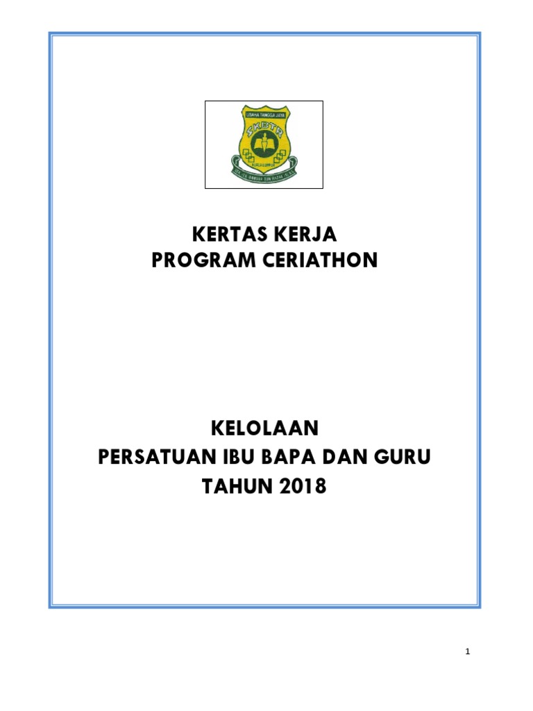 Kertas Kerja Ceriathon 2018 PDF | PDF