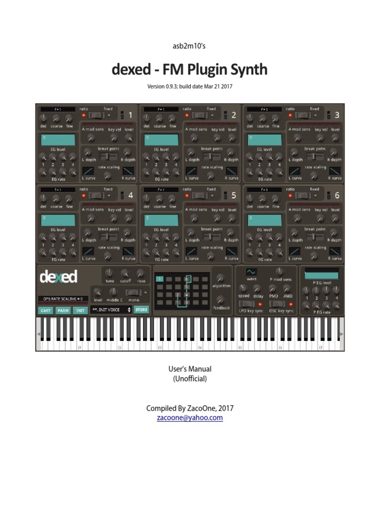 Dexed Manual | PDF | Synthesizer | Plug In (Computing)