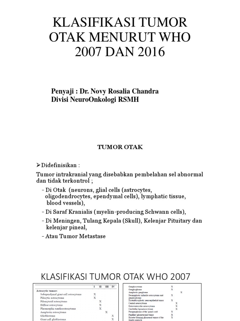 Klasifikasi Tumor Otak Div Neuroonko | PDF | Brain Tumor | Cancer