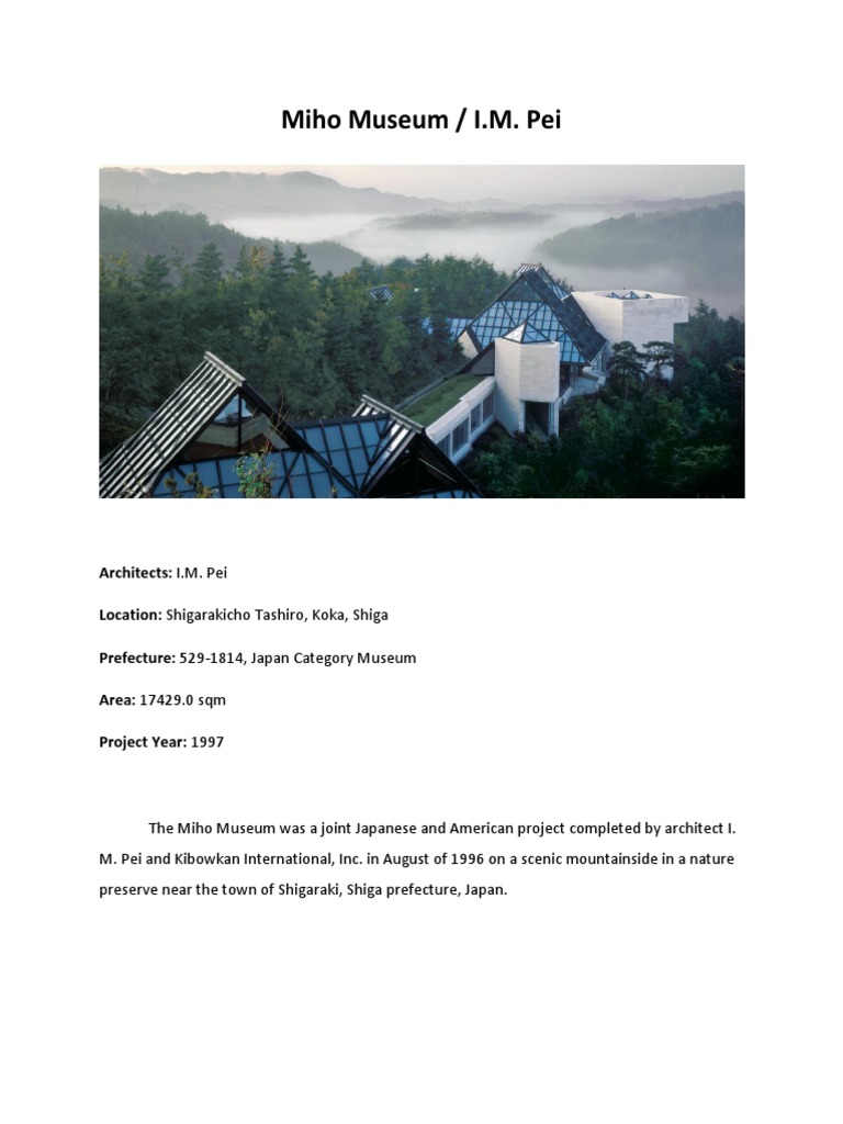 Miho Museum / I.M. Pei | PDF | Nature
