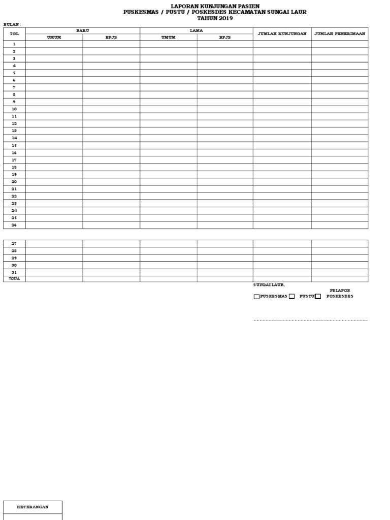 Form Laporan Kunjungan Pasien | PDF