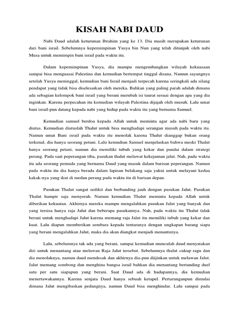Kisah Nabi Daud | PDF