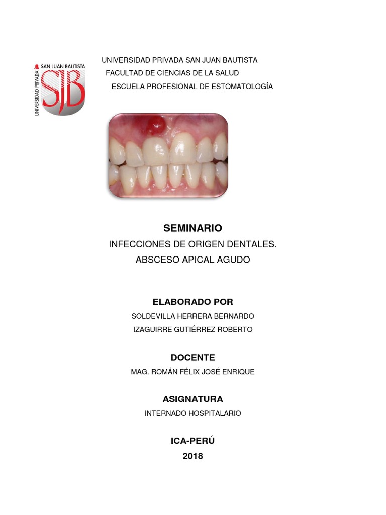 Absceso Apical Agudo: Diagnóstico y Tratamiento | PDF | Odontología ...