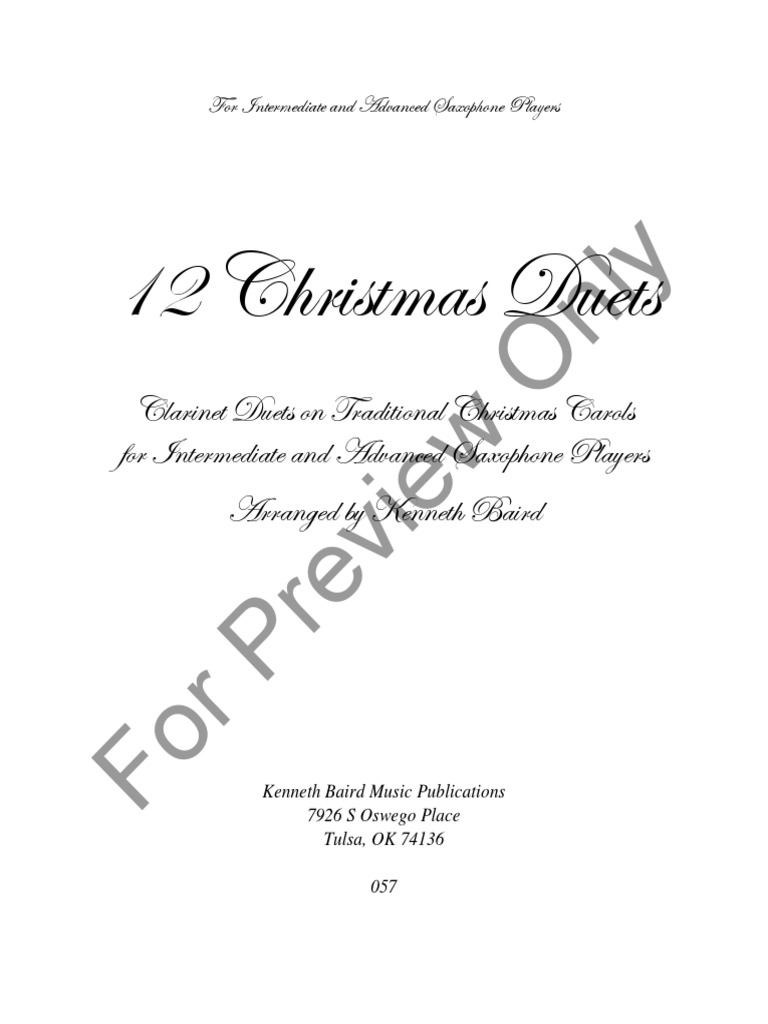 12 Alto Sax Christmas Duets Preview PDF | PDF | Christmas