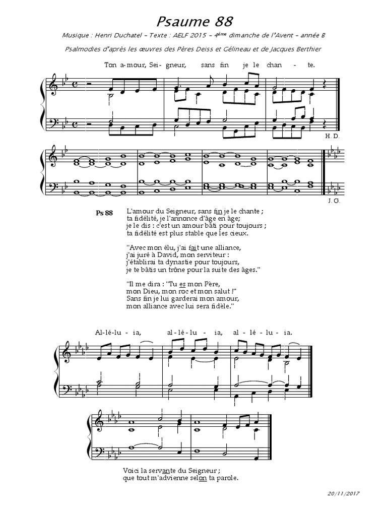 Psaume 88 (Gelineau-Berthier) | PDF