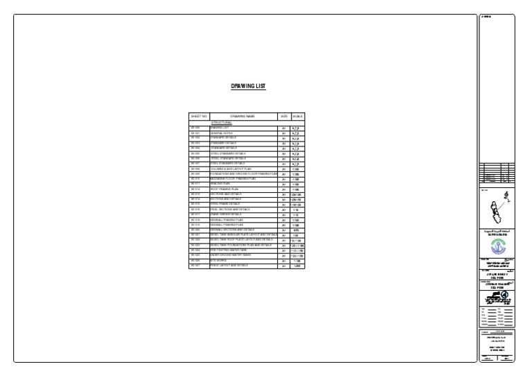 Drawing List: Size Scale Drawing Name Sheet No | PDF | Civil ...