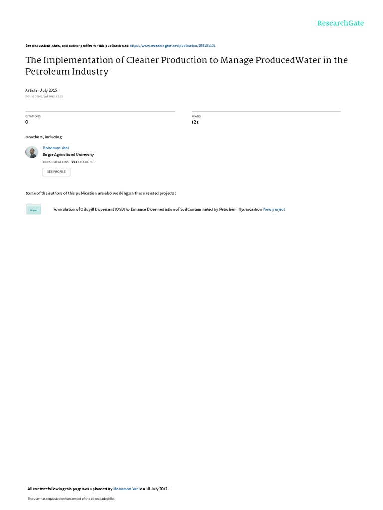 The Implementation of Cleaner Production To Manage-1 PDF | PDF ...