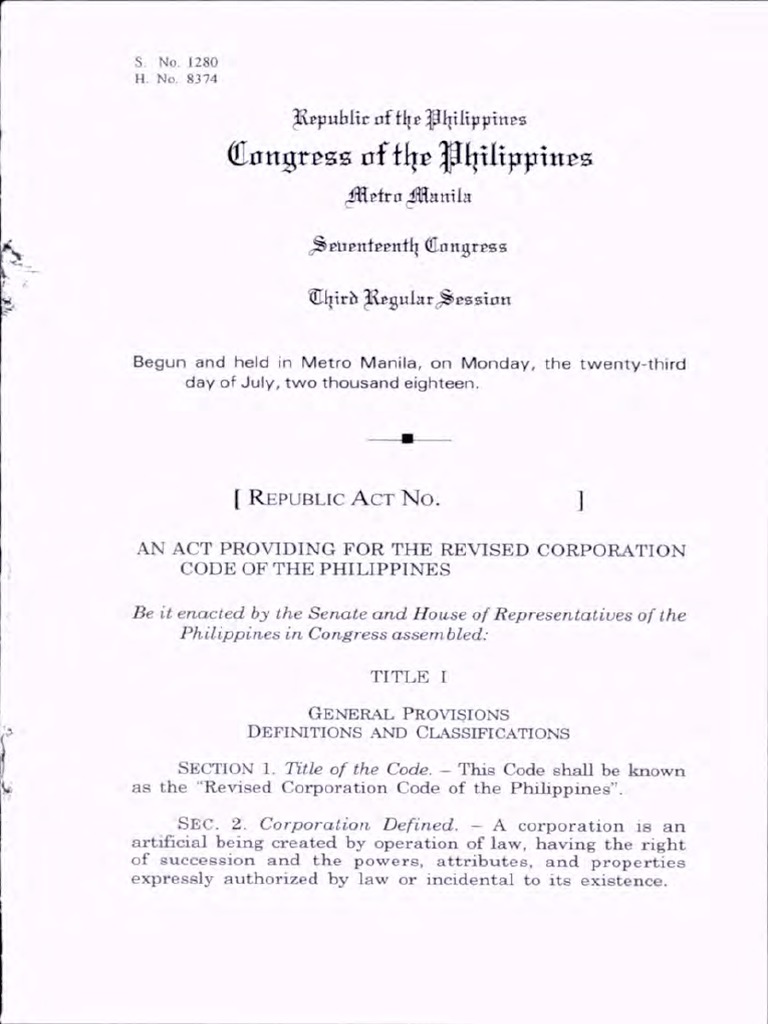 Revised Corporation Code | PDF | Corporations | Stocks