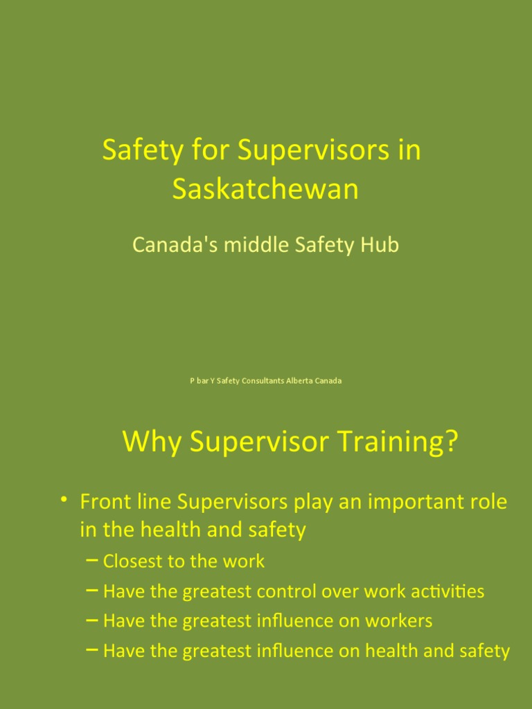 Safety for Supervisors In