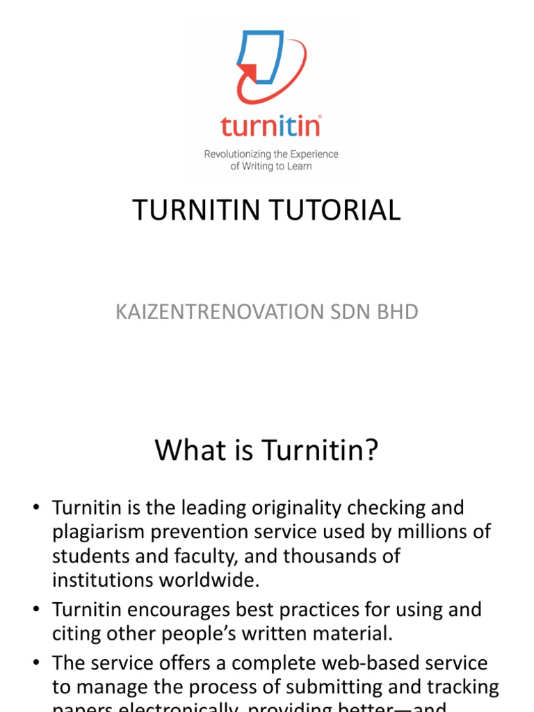 Turnitin Tutorial | PDF