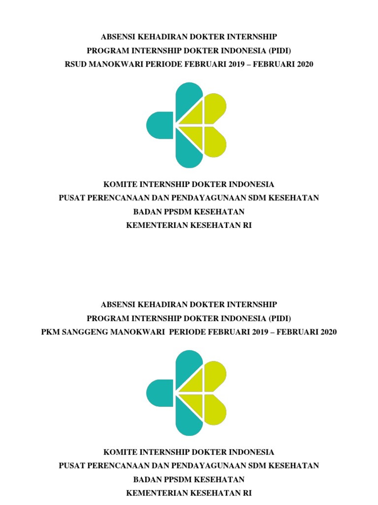 Cover Absensi Kehadiran Dokter Internship | PDF | Ilmu Sosial