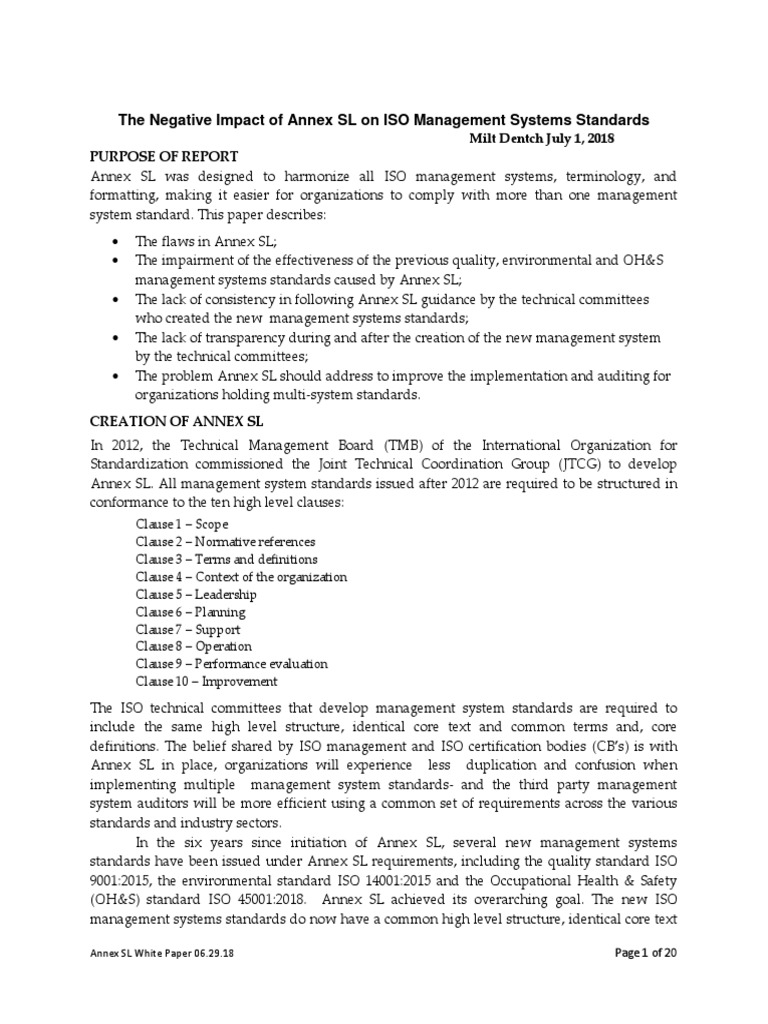 Flaws in Annex SL for ISO Standards | PDF | Iso 9000 | Audit