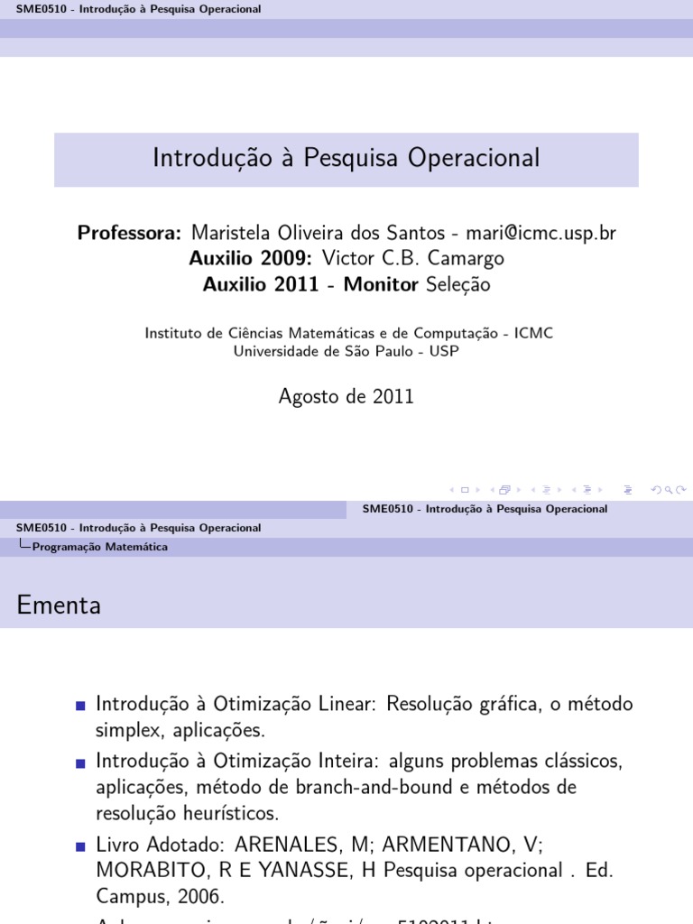 Pesquisa Operacional.pdf | Pesquisa operacional | Otimização Matemática