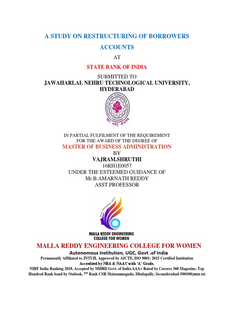 Mba Project Front Pages 2017-18 | PDF | Master Of Business ...