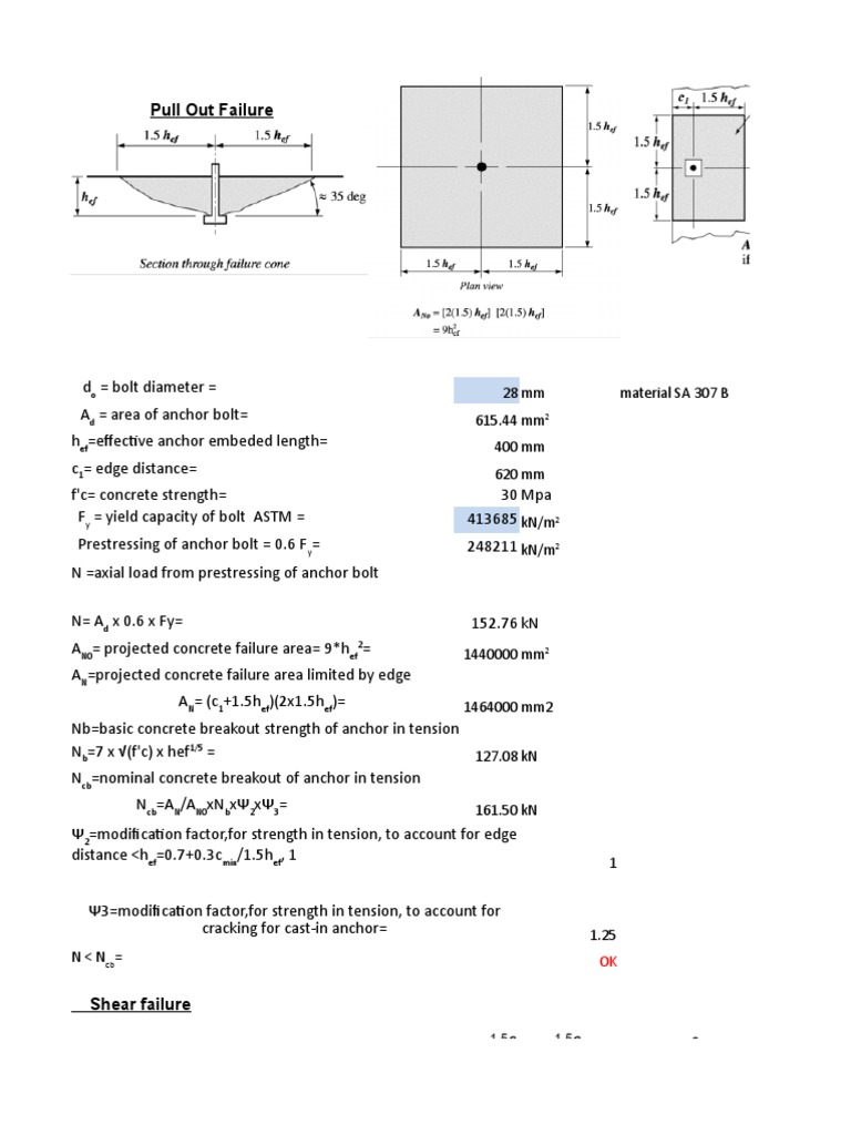 Anchor Bolt Calc | PDF | Civil Engineering | Applied And ...