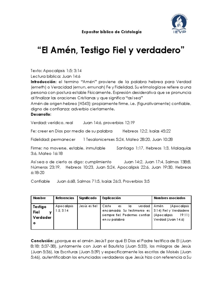 Jesús: Amén, Fiel y Verdadero | PDF | Salud y bienestar | Religión y ...