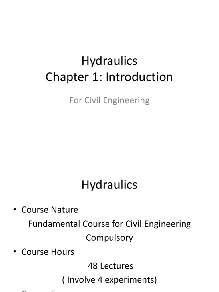 Introduction to Hydraulics in Civil Engineering | PDF