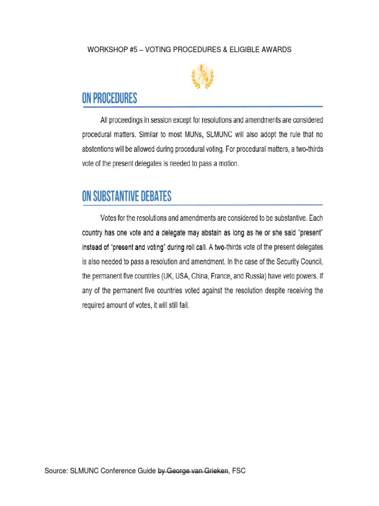 Workshop #5 - Voting Procedures & Eligible Awards | PDF | Career & Growth