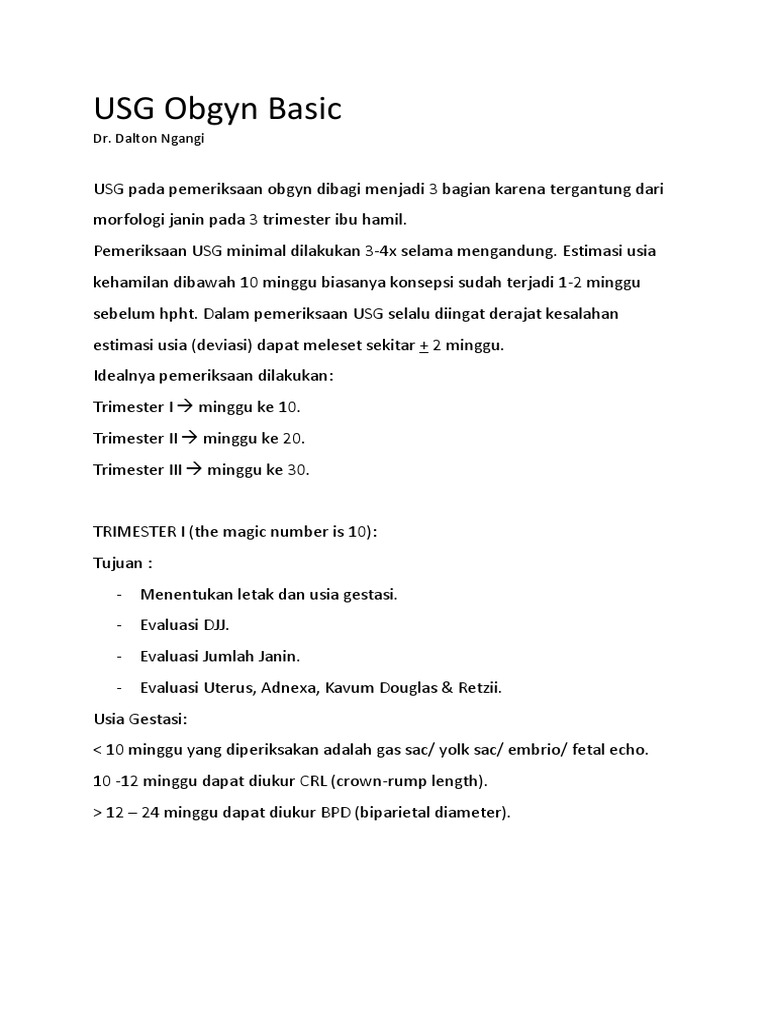 USG Obgyn Basic | PDF | Kajian Bahasa Asing