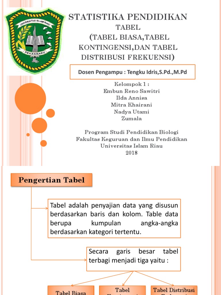 Pengertian dan Jenis Tabel Statistik | PDF