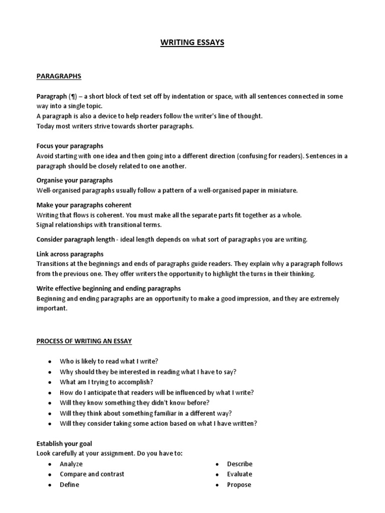 Academic Writing - Handout | PDF | Paragraph | Essays